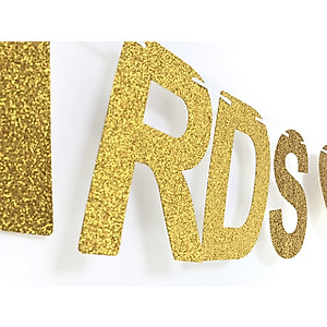 GZFY Cards and Gifts Banner Gold Glitter Letters Hang Bunting | Wedding Decorations | Bachelorette Party | Bridal Shower | Birthday Party Supplies Photo Prop