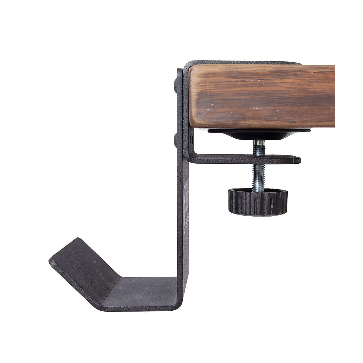 Stand Up Desk Store Clamp-On Under Desk Headphone Hook, Backpack Hook, and Purse Hook for Desk - Black