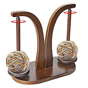 Yarn Holder for Two Yarn Balls, Magnetic Yarn Holder for Knitting and Crocheting, Wooden Yarn Spinner for Crochet, Crochet Accessories