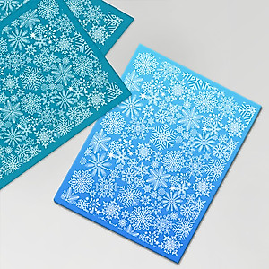 OLYCRAFT 4x5 Inch Clay Stencils Snowflake Pattern Silk Screen for Polymer Clay Christmas Snowflake Silk Screen Stencils Mesh Transfer Stencils Mesh Stencil for Polymer Clay Jewelry Making