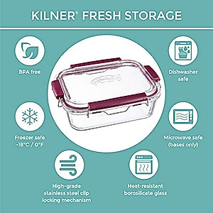 Kilner Jar 0.6 Litre Fresh Storage Stackable Glass Food Container, 17 x 12.5 x 7.5 cm, Transparent