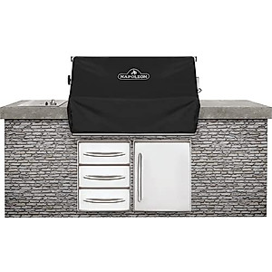 Napoleon BBQ Grill Cover for Built-in Prestige PRO 665 Gas Grill Head - Black BBQ Cover, Water Resistant, UV Protected, Air Vents, Hanging Loops, for Built-in BBQ Grill Heads