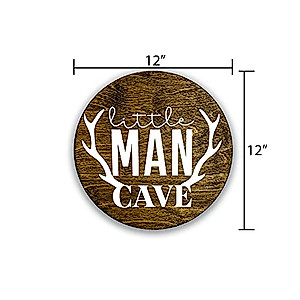 Little Man Cave, 12" Wood Wall Sign for Nursery, Bedroom, Living Room, Rustic Home Decor, Crib Decorations, Woodland Aesthetic, Gift for Newborn Boys, New Mom, Handmade, Hickory Hollow Designs