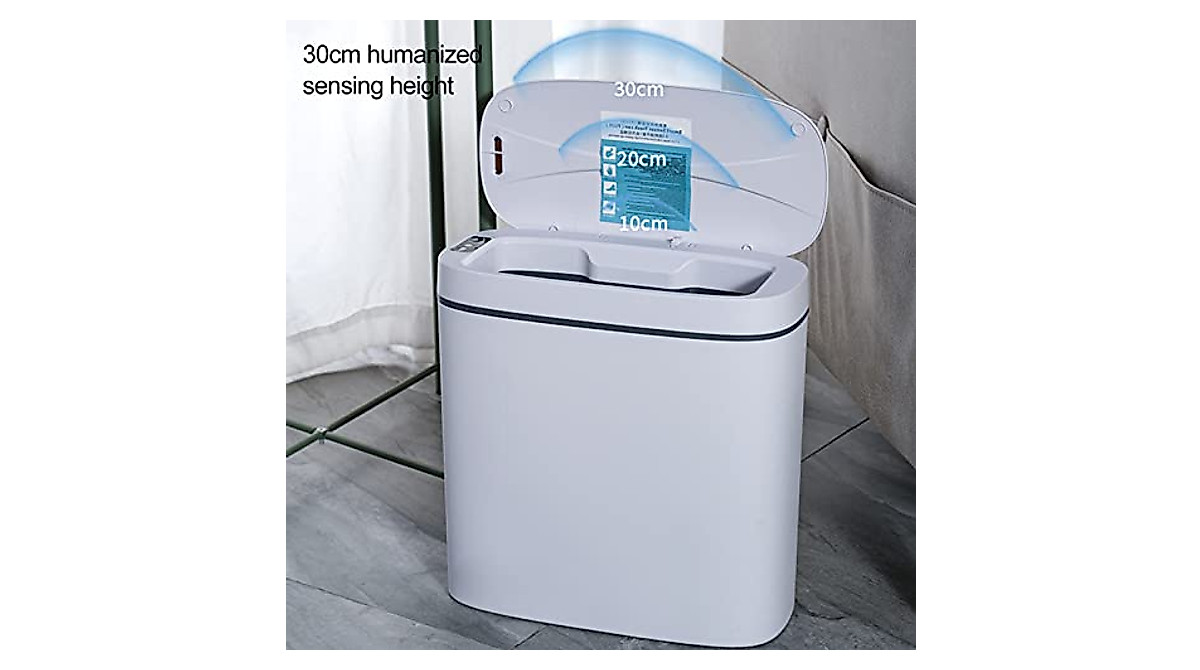 Kitchen Trash Can with Lid - Automatic Dustbin 2 Modes Touch Free ...