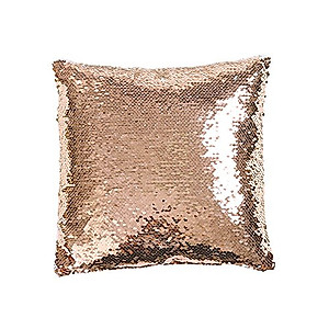 Lush Decor, Blush & White, 16" X 16" Mermaid Sequins Decorative Throw Pillow