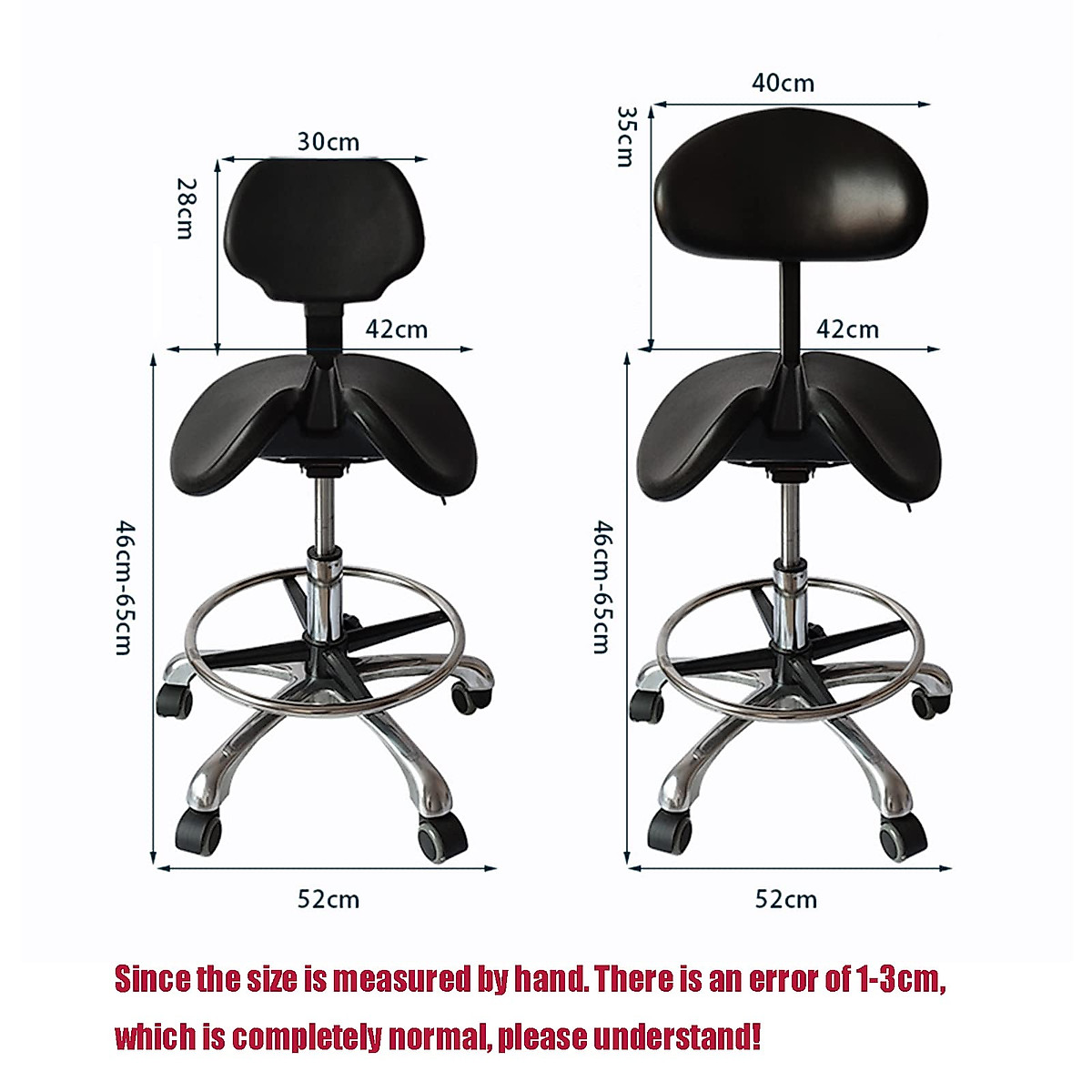 JMYSD Ergonomic Split Saddle Stool Dentist Chair Dental Stool Height Adjustable for Hospital Laboratory Salon Office Home,C2