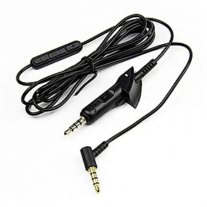 Alitutumao Replacement Audio Extension Cable Cord Wire Compatible with Bose QuietComfort QC15 Headphones with in line Mic (Black)