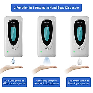 AETTL Touchless Automatic Foaming Hand Soap Dispenser Wall Mount, Motion Sensor Foam Liquid Refill Bottle Sanitizer Dispensing for Bathroom Kitchen Home Farmhouse Station 1306-s
