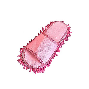 Leefasy Mop Slippers Men Women Cleaning Shoes Microfiber Mute Cleaner Detachable Practical Mopping Slippers Cleaning Sandals for Floor Polishing, Pink