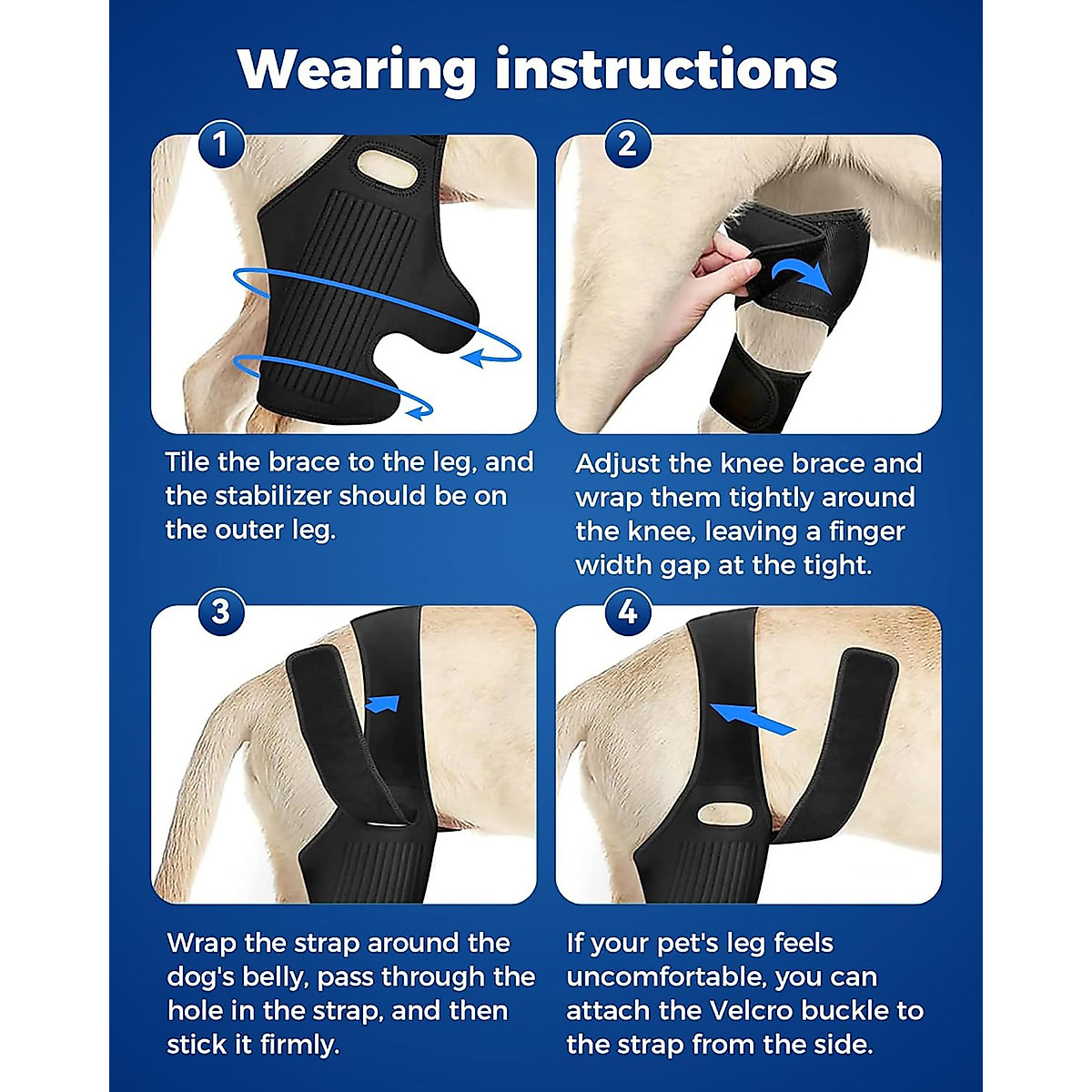 Huimpet Dog Hip Knee Leg Brace Dog ACL Brace for Front Torn and Back Hind Rear Legs ACL Tear, Dog Leg Brace for Hip Dysplasia, Dog Arthritis, Luxating Patella, Comfortable and Adjustable (L)