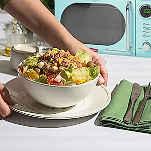 Nostalgia Retro Compact Countertop Microwave Oven, 0.7 Cu. Ft. 700-Watts with LED Digital Display, Child Lock, Easy Clean Interior, Aqua