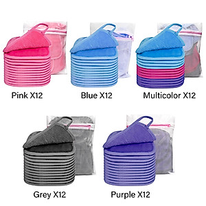 KODAMO Makeup Remover Cloth, 6 inch x 6 inch Reusable Makeup Remover Towels with Laundry Bag, Microfiber Makeup Removal Face Wash Cloths with Just Water, Eco-friendly, 12 Pack, Grey