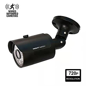 Night Watch Security 1 Pack Analog HD 720p Wired Bullet Camera (Black, Camera Only, Compatible with Night Owl DVRs Certified)