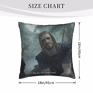 ZHUHOO You're Finally Awake Bedroom Couch Sofa Square Pillow Case Home Decorative Throw Pillow Covers 18x18 Inch