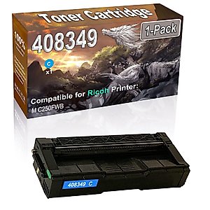 1-Pack (Cyan) Compatible M C250FWB Color Toner Cartridge (High Capacity) Replacement for Ricoh M C250 (408349) Toner Cartridge