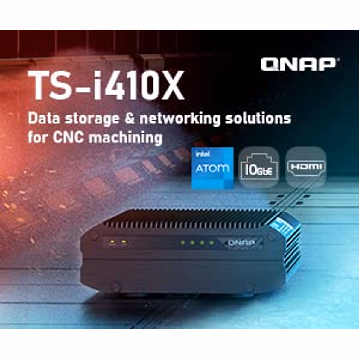 QNAP TS-i410X-8G-US 4 Bay High-Speed fanless Industrial NAS with dual-10GBe, Intel Atom CPU, 8GB DDR4 Memory and 2.5GbE (2.5G/1G/100M) Network Connectivity (Diskless)