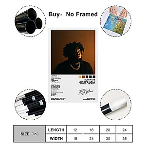 BIARA Rod Wave Poster Nostalgia Album Cover Poster Posters for Room Aesthetic Canvas Wall Art Bedroom Decor 12x18inch(30x45cm)