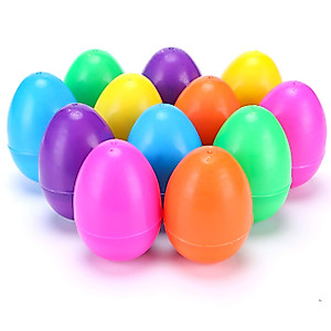 NEWBEA 12 Pack Prefilled Easter Eggs with Stuffed Animals,3.15" Plastic Easter Eggs Filled with Toys,Perfect for Easter Eggs Hunt