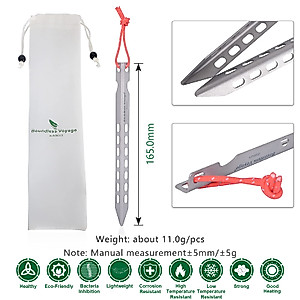 iBasingo 6pieces/Lot Ultralight Titanium Tent Pegs Outdoor Camping Tent Stakes for Sand Heavy Duty Portable Tent Nail for Garden Picnic A-Ti4008P