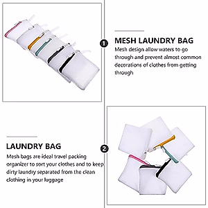 SOLUSTRE 6Pcs Mesh Laundry Bag with Zipper Travel Laundry Bag for Laundry, Blouse, Hosiery, Stocking, Underwear, Bra
