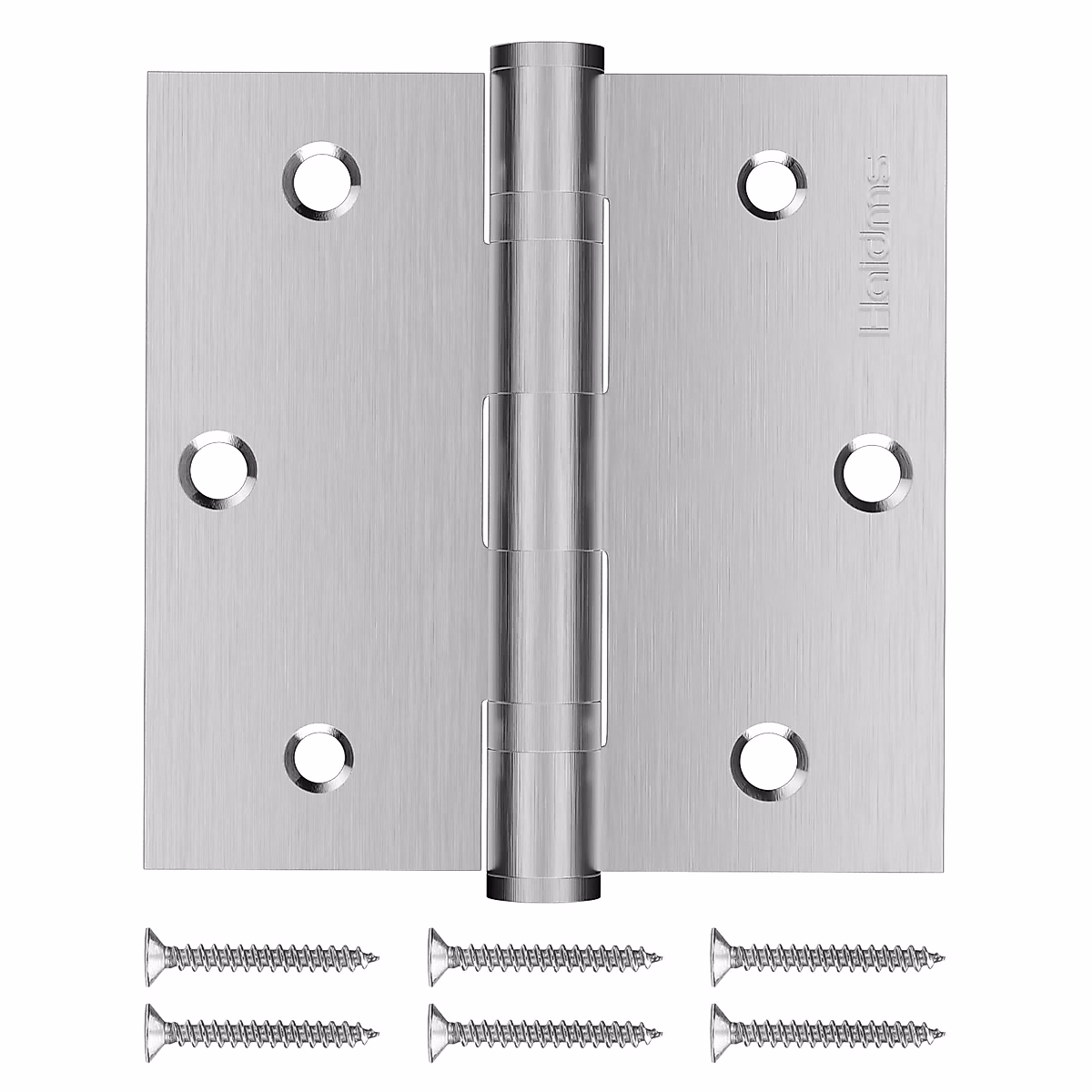 Haidms 3Pack 304 Stainless Steel Silver Ball Bearing Hinges Heavy Duty Door Hinges Brushed Nicekel 3.5 * 3.5 inch Door Hinge Brushed Nickel Door Hinges Interior Door Hinges with Square Corner
