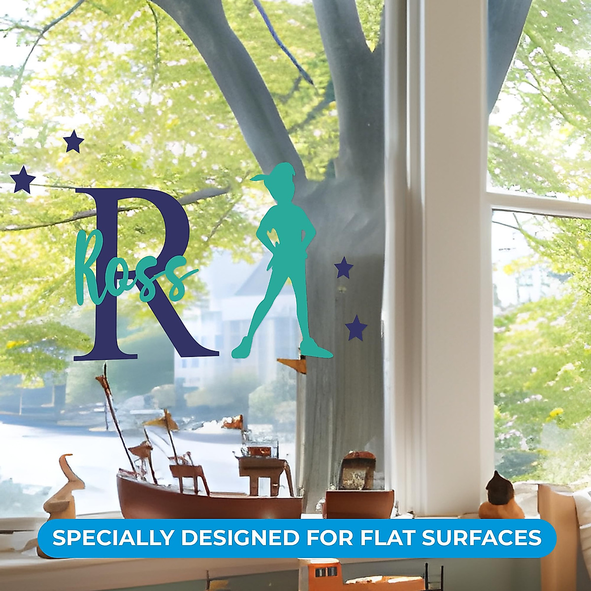 Custom Name & Initial Peter Pan I Wall Decal Home Decor I Wall Decor for Home Bedroom I Baby Room Decorations I Stickers for Kids I Multiple Options for Customization