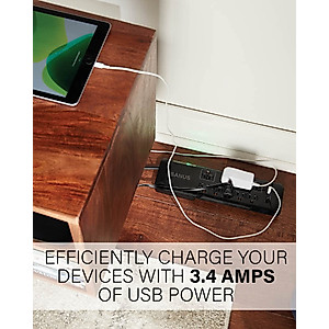SANUS Surge Protected Power Strip - 8 Outlets & 2 USB Ports
