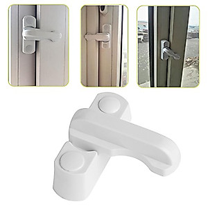 appuivbt Window Sash Jammer,Plastic Window Lock,Window Buckle for Window Door Locking,Opening and Closing Handle Lock