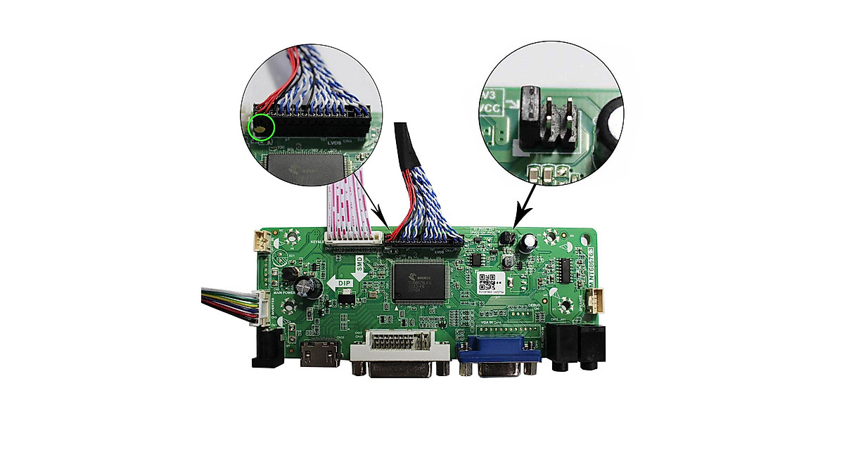 HDMI DVI VGA Display Controller Board for 21.5"-27" Screens
