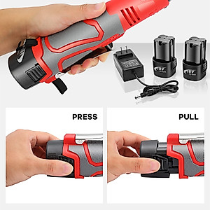 FAHKNS 18V Extended Cordless Ratchet Wrench 3/8 Electric Wrenches Set 45 ft-lbs (60 N.m) 400RPM Power,2 Battery 2.0Ah Lithium-Ion,7 Sockets (10/11/12/13/14/15/17mm) And Charger,Variable Speed Trigger