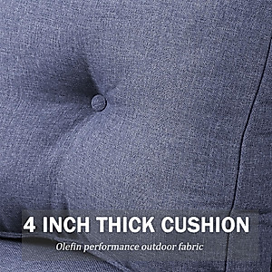 Outdoor Furniture Set, 3 Pieces Rattan Wicker Swivel Chair Coversation Set with Side Table