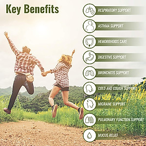 HerbaMe Mullein Leaf 1000mg, 120 Capsules, Lung Detox for Smokers, Lung Cleanse Supplement, Supports Respiratory Function Health, Promotes Mucous Membranes | Ear Health, Mucus Relief Herbal Pills