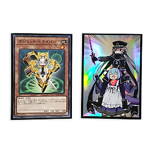 Time Walker 50ct Holographic Flashing (Sky Striker Ace Roze Dragonmaid) Top Loading Trading Card Sleeves Deck Protector for YuGiOh/Japanese Sized Cards 63x90mm (3)