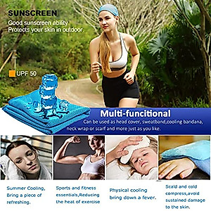 [4 Pack] Cooling Towel (40"x12"), Ice Towel, Soft Breathable Chilly Towel, Microfiber Towel for Yoga, Sport, Running, Gym, Workout,Camping, Fitness, Workout & More Activities