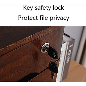 YUZDNM Wooden Desktop Storage Box with Lockable Drawers, Office Supplies A4/Receipt File Organizer, Flat File Cabinet (Color : White, Size : 2 Layer)