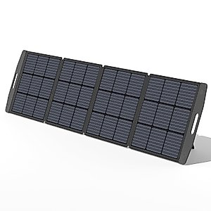 Solar Panel, Foldable Portable Solar Panel Battery Charger Kit with Adjustable Kickstand, Wire Storage Bag, MC4 Cable, IP67 Waterproof for Portable Power Station Camping Tent Home Off-Grid RV (200W)
