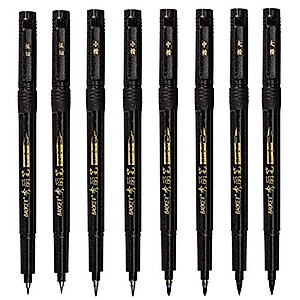 Fhyhej Hand Lettering Pens,Calligraphy Pen,Refillable - 4 Size(8 Pack),for Beginners Writing,Water Color Illustrations,Multiliner, Sketching,Art Drawing Illustration,Art Marker Set