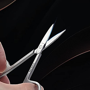 BEZOX Premium Nail Scissors 2PCS,  Professional Curved and Stright Manicure Scissors - Multi-purpose Stainless Steel Beauty Grooming Scissor for Nail, Facial Hair, Eyebrow, Eyelash, Dry Skin