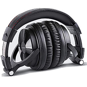Boytone BT-10BK Wired Over Ear Headphones Hi-Res Studio Monitor & Mixing DJ Stereo Headsets with 50mm Drivers and 1/4 to 3.5mm Audio Jack, Foldable for Computer Recording Phone Guitar Laptop – Black