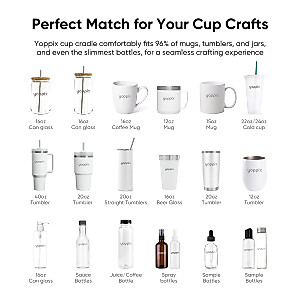 YOPPIX Silicone Cup Cradle, Cup Cradle for Tumblers with Felt Squeegee Use to Apply UV DTF Stickers/Apply Vinyl Stickers - Keep Tumblers in Place, Suitable for DIY Your Craft Gifts
