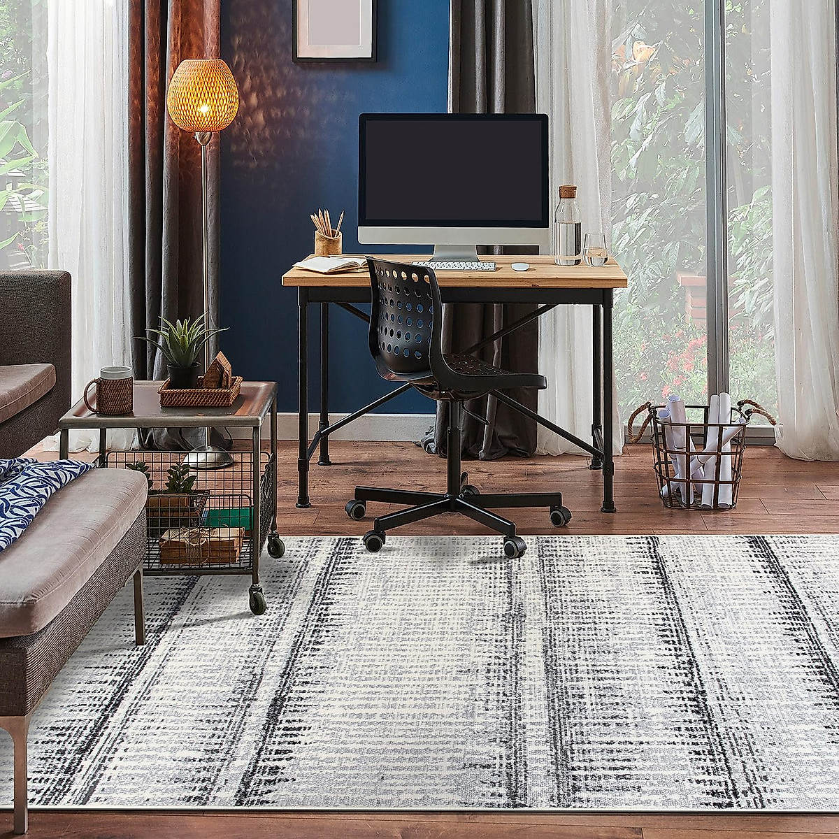 Rugshop Contemporary Bohemian Soft Area Rug 5' x 7' Gray