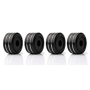 Monosaudio 4Pcs 40x20mm Speaker Isolation Feet 3M Adhesives Speaker Spike Pads with Non-Slip Rubber Rings for Audio,Speakers, Subwoofers, Home Theater, Turntable DAC Feet Pad (Black Color)