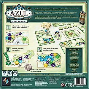 Azul Queen's Garden Board Game - Create a Royal Paradise! Mosaic Tile Placement Strategy Game for Kids and Adults, Ages 10+, 2-4 Players, 45-60 Minute Playtime, Made by Plan B Games
