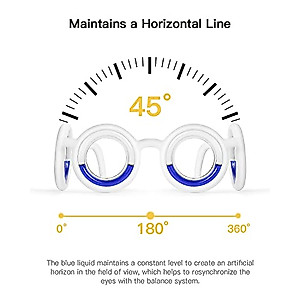 NEOISM Anti Motion Sickness Glasses Relieve Carsickness Airsickness Seasickness Glasses Ultra Light Portable Nausea Relief Glasses for Sport Travel No Lens Liquid Glasses for Adults or Kids