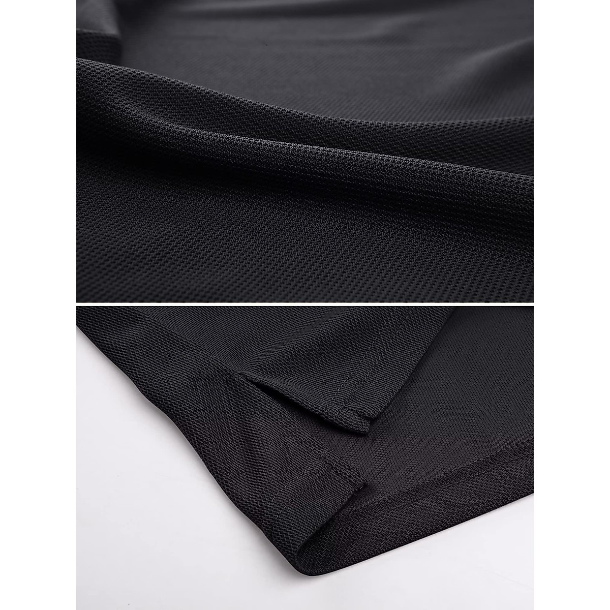 MAGCOMSEN Black Polo Shirts for Men Golf Shirts Pique Polo Shirts Short Sleeve Combat Shirt Tactical Shirt L