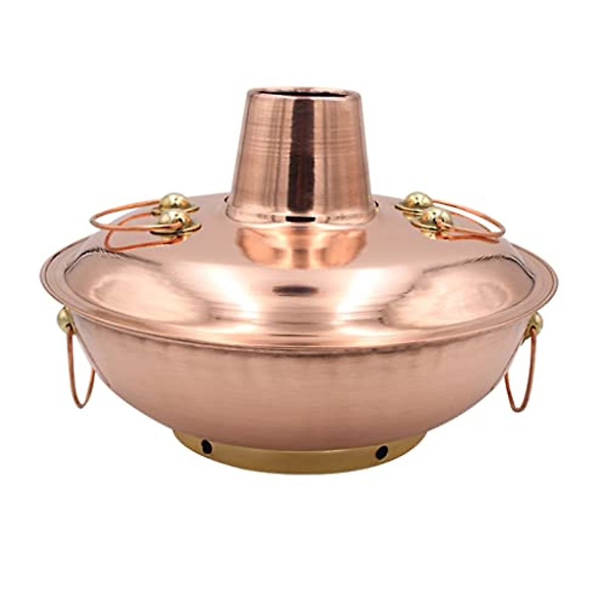 Chafing Dishes Red Copper Thickened Hot Pot, Gas Copper Hot Pot, Hot Pot Chicken Bullfrog Copper Pot for Household and Commercial Use (Color : Brass, Size : 26cm)