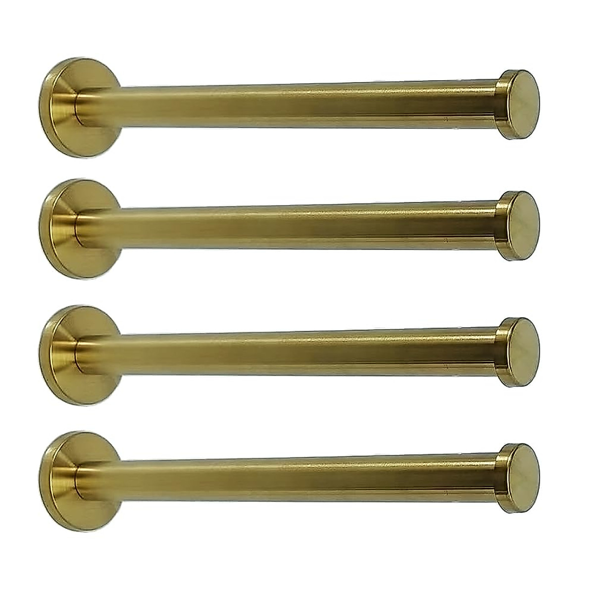 NELXULAS Golden Brushed Stainless Steel Single Heavy Duty Wall Mount Hook, Bath Towel Hooks, Robe Hooks, Coat Hanger, 4 PCS (8 inch)