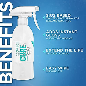 GYEON Quartz Q²M Cure (400 ml) Hydrophobic Silica Based Ceramic Spray Top Coating, High Gloss Protection, Safe Detail Protection on All Exterior Surfaces, Wet or Dry Application Use During Car Wash