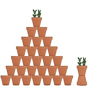 32pcs Small Mini 2" Terracotta Pot Clay Ceramic Pottery Planter, Cactus Flower Nursery Terra Cotta Pots, with Drainage Hole, for Indoor/Outdoor Succulent Plants, Crafts, Wedding Favor