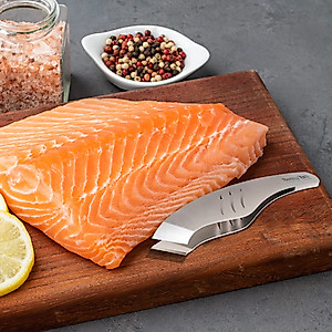 Fish Bone Tweezers - Stainless Steel Fish Scaler - Perfect Tongs for Removing Fish Bones and Scales, Serving Sliced Salmon, Sashimi and Any Fish